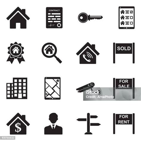 부동산 아이콘입니다 블랙 플랫 디자인입니다 벡터 일러스트입니다 가격에 대한 스톡 벡터 아트 및 기타 이미지 가격 건물 외관 건축 Istock