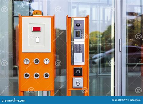 Access Control System With Video Intercom And Security Camera Stock