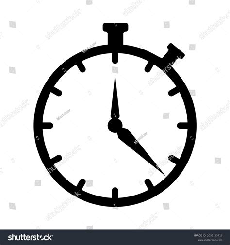 Clock Icon Vector Time Icon Symbol Stock Vector Royalty Free 2055153419 Shutterstock