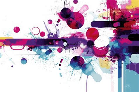 A Vibrant Abstract Composition Featuring Various Colored Circles And Intersecting Lines Creating