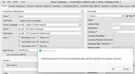 Constraints Workflow Configura Help Center