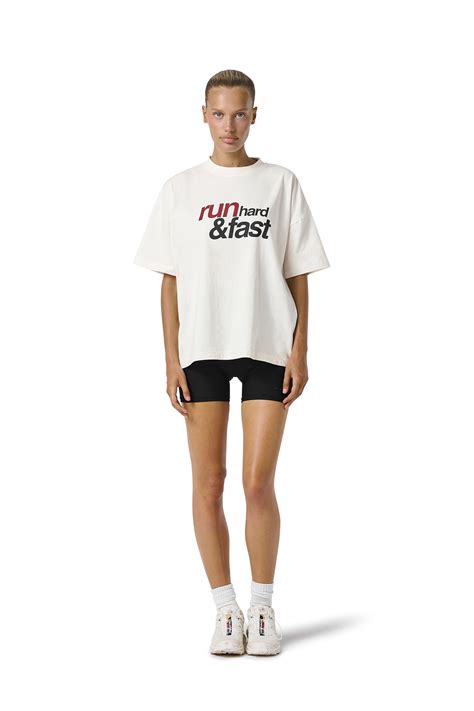 Runner Graphic Womens Oversized T Shirt White Sistersandseekers
