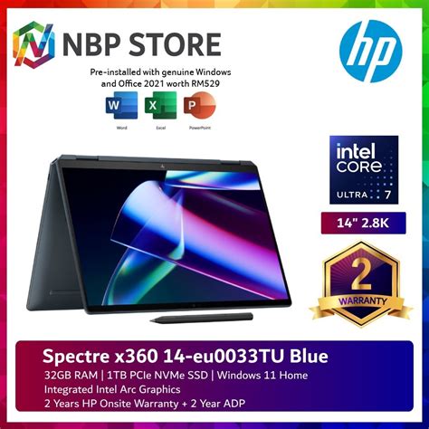 Hp Spectre X Eu Tu K Oled Touch In Laptop Blue Cu U Gb Tb Ssd