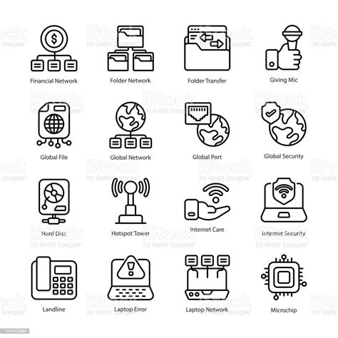 Network And Communication Vector Outline Icon Design Illustration Network And Communication