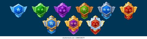 Medal Emblem Star Ribbon Wings Game Stock Vector Royalty Free 2388538079 Shutterstock