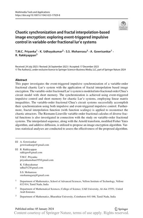 chaotic synchronization and fractal interpolation based image