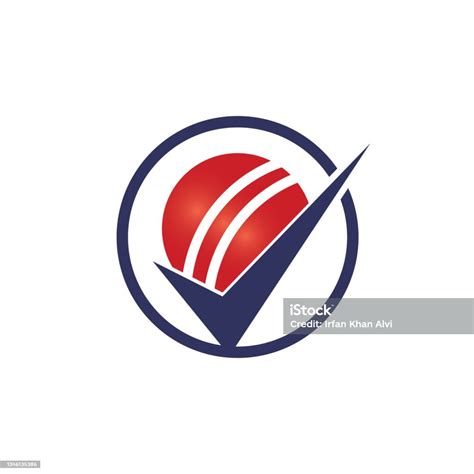 크리켓 벡터 로고 디자인을 확인합니다 크리켓 공과 진드기 아이콘 로고 Championship에 대한 스톡 벡터 아트 및 기타 이미지 Championship 개념