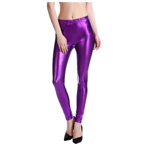 Casual Pants For Women Womens Stretchy Leather Leggings Pants Sexy Black High Waisted Tights