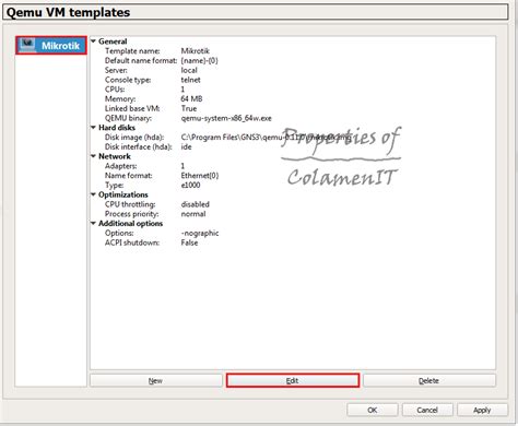 Konfigurasi Qemu Mikrotik GNS Windows