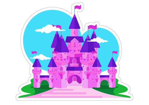 Castelo Rosa Princesas Disney Parque Temático Ilustração Png