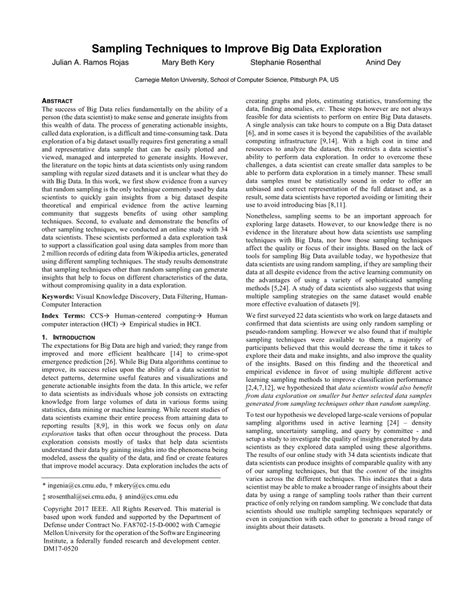 pdf sampling techniques to improve big data exploration