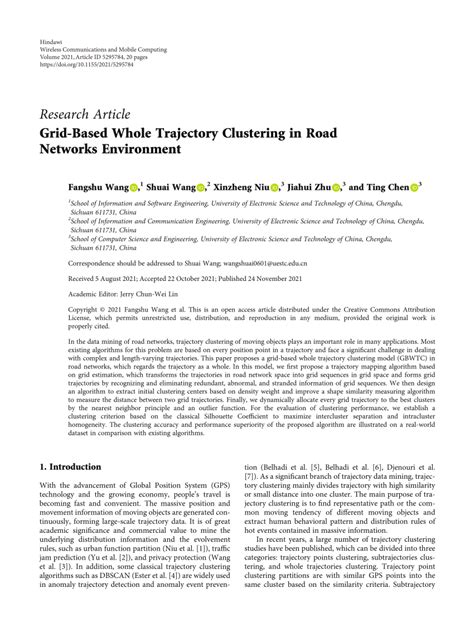 Pdf Grid Based Whole Trajectory Clustering In Road Networks Environment