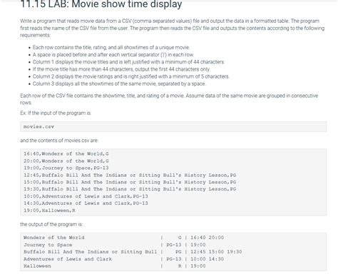 Solved Write A Program That Reads Movie Data From A Csv