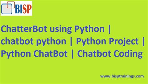 ChatterBot Using Python Chatbot Python Python Project Python