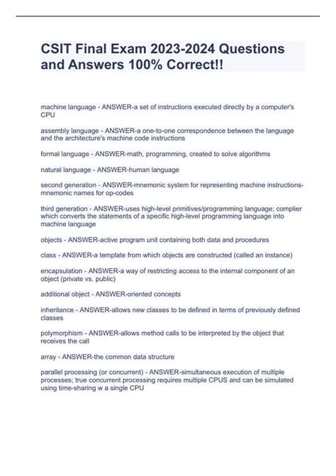 Csit Final Exam Questions And Answers 100 Correct Csit Stuvia Us