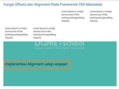 Fungsi Offsets Dan Alignment Pada Framework Css Materialize