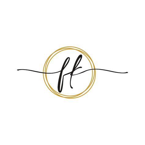 Premium Vector F K Initial Script Letter Beauty Logo Template