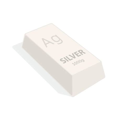 Ingot Of Silver Vector An Illustration Of A Valuable Metal Weighing 1
