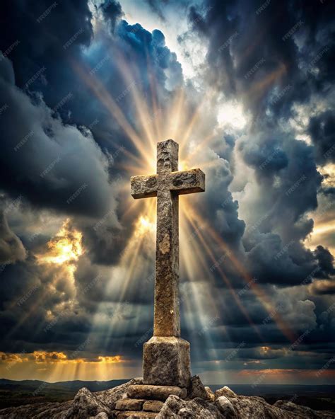 Powerful Depiction Of Jesus Christ On The Cross Symbol Of Faith And