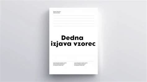 Dedna Izjava Vzorec Moj Primer