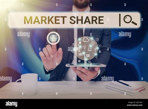Hand Writing Sign Market Share Business Approach The Portion Of A