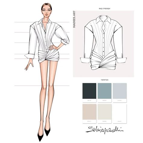 Эскиз платья Фэшн иллюстрация одежды Скетчи фигуры девушки Технический рисунок Fashion