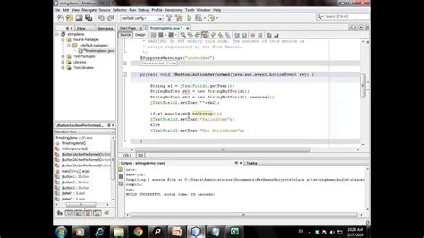 Check String Is Palindrome Or Not Using Netbean Ide Youtube