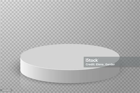 3d 시상대 받침대 플랫폼 또는 쇼룸 스탠드 화이트 라운드 스튜디오 무대 플랫폼 벡터 빈 경기장입니다 3차원 형태에 대한 스톡 벡터 아트 및 기타 이미지 Istock