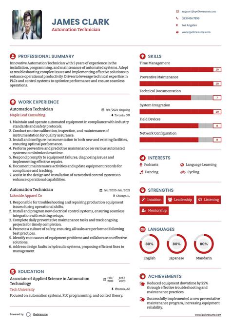 10 Automation Technician Resume Samples And Templates For 2025