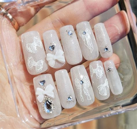 💥주문폭주 💖11증정💖 정품스와💎사이즈실패없는 네일팁 실물깡패 수제네일팁 여리여리 데이트룩네일 리본네일 데일리네일 존예네일팁 고퀄리티네일 셀프웨딩네일 웨딩네일 하객네일