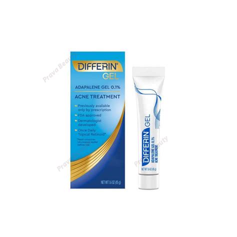 Differin® Gel Adapalene Gel 0 1 Acne Treatment 45g Prava Beauty