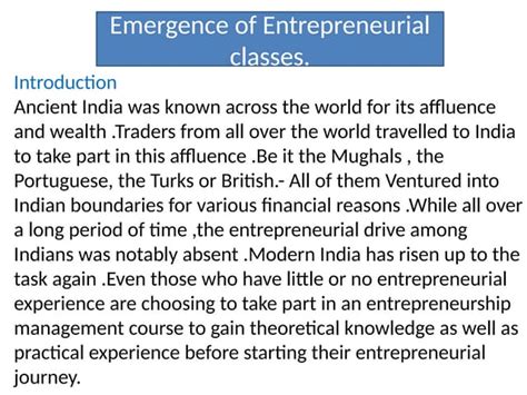 Emergence Of Entrepreneurshippptx For Bba Ppt