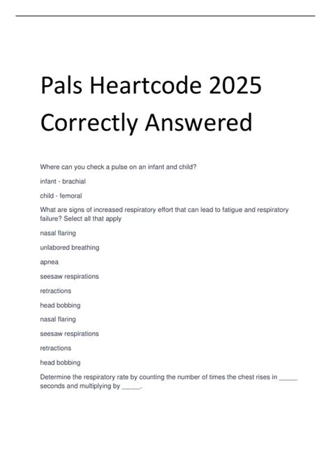 Pals Heartcode 2025 Correctly Answered Pals Heartcode 2025 Stuvia Us