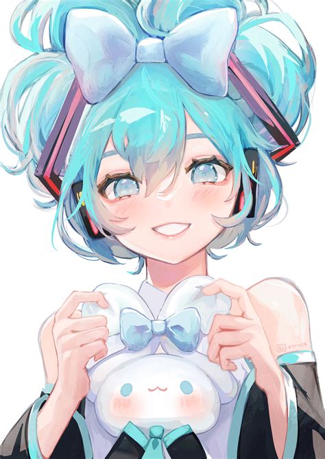 Hatsune Miku Cinnamoroll And Cinnamiku Vocaloid And 1 More Drawn By