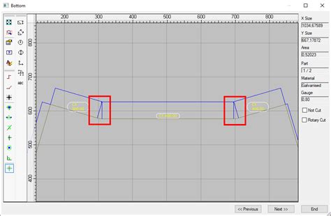 Flange Notches On Square To Round Items Not Cut Out As Expected In Camduct