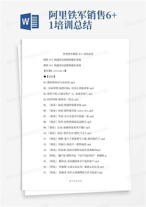 阿里铁军销售6 1培训总结Word模板下载 编号lwwxjnmz 熊猫办公