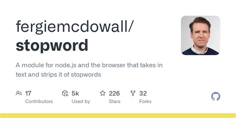 github fergiemcdowall stopword a module for node js and the browser that takes in text and