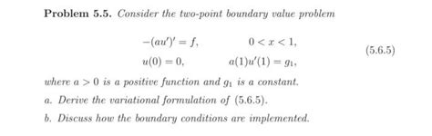 Solved Problem 55 Consider The Two Point Boundary Value