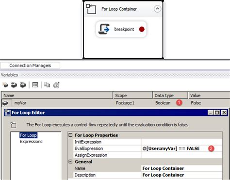 For Loop Container In Ssis 2012 Stack Overflow