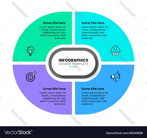 Infographic Template Circle With 4 Steps Text Vector Image