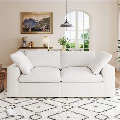 Jande Home 803 In W Square Arm Linen Modular Free Combination Loveseat