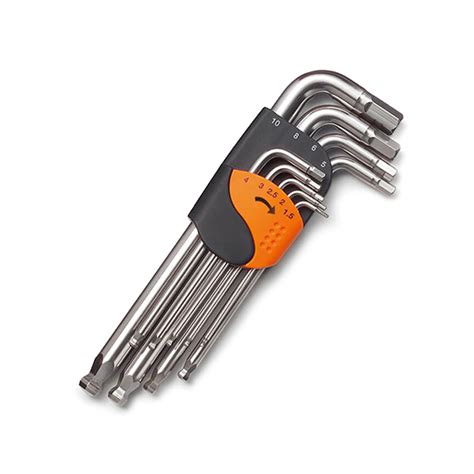 Rotating Type Stainless Ball Point Hex Key Set Long Extra Long Sergia Taiwan Hand Tools