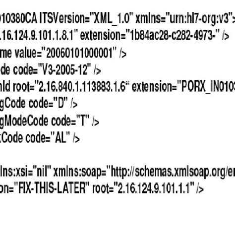 Example Of HL V Message Source Principles Of Health Interoperability Download Scientific