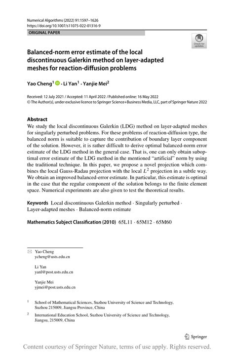 Balanced Norm Error Estimate Of The Local Discontinuous Galerkin Method