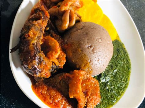 Amala Ewedu Gbegiri Assorted Meat Stew Thunder Bay African Restaurant