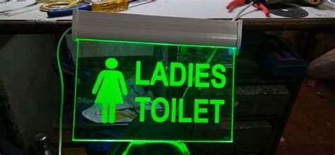 Acrylic Rectangular Red LED Exit Sign Board For Mall Hospital Board Thickness 8 10mm At Rs