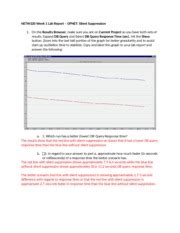 NETW Week Lab Report NETW Week Lab Report OPNET Silent Suppression On The