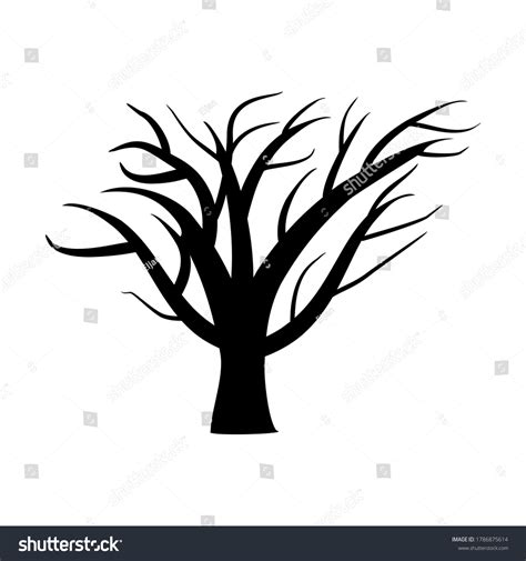 Silhouette Naked Treevector Illustration Plants Garden เวกเตอรสตอก ปลอดคาลขสทธ