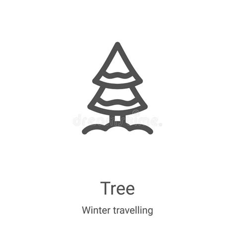 Tree Icon Vector From Winter Travelling Collection Thin Line Tree Outline Icon Vector