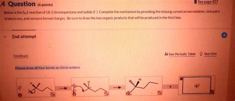 14 Question 6 Points See Page 407 Below Is The Sn1 Reaction Of S 2 Bromopentane And Iodide